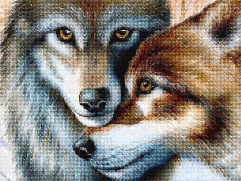 Diamond Painting Wolves Hugging – Diamonds Wizard | The Best Diamond ...