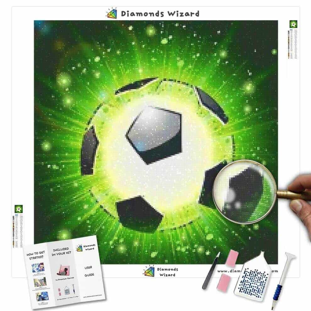 Diamond Painting Soccer Ball And Flags – Diamonds Wizard | The Best ...