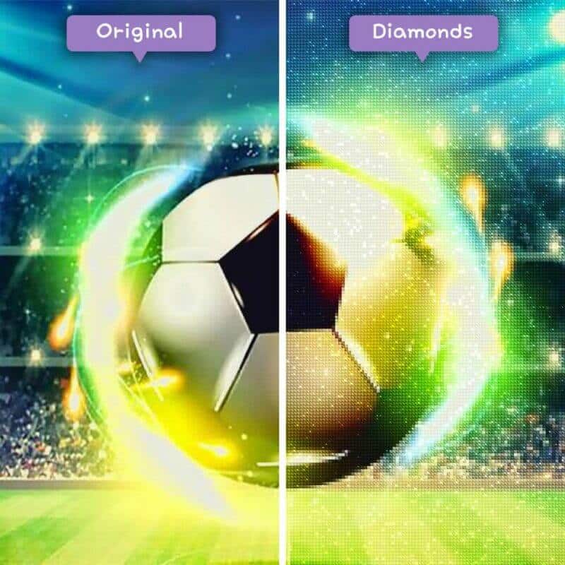 Diamond Painting Green Soccer Ball – Diamonds Wizard | The Best Diamond ...