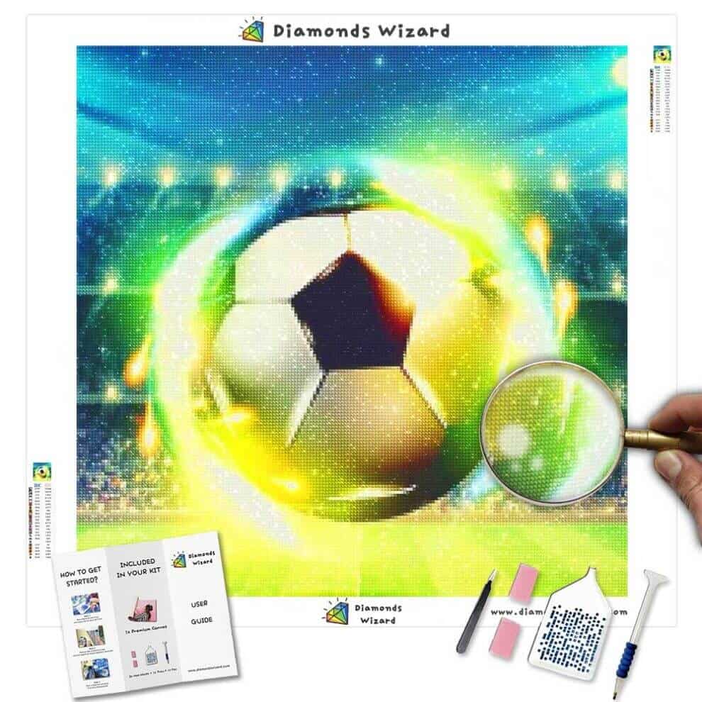 Diamond Painting Red Soccer Ball – Diamonds Wizard | The Best Diamond ...