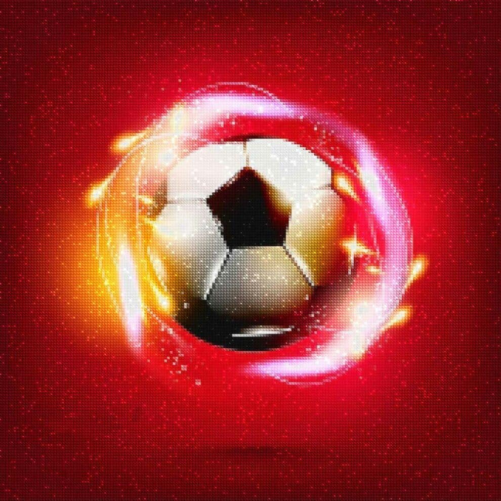 Diamond Painting Red Soccer Ball – Diamonds Wizard | The Best Diamond ...