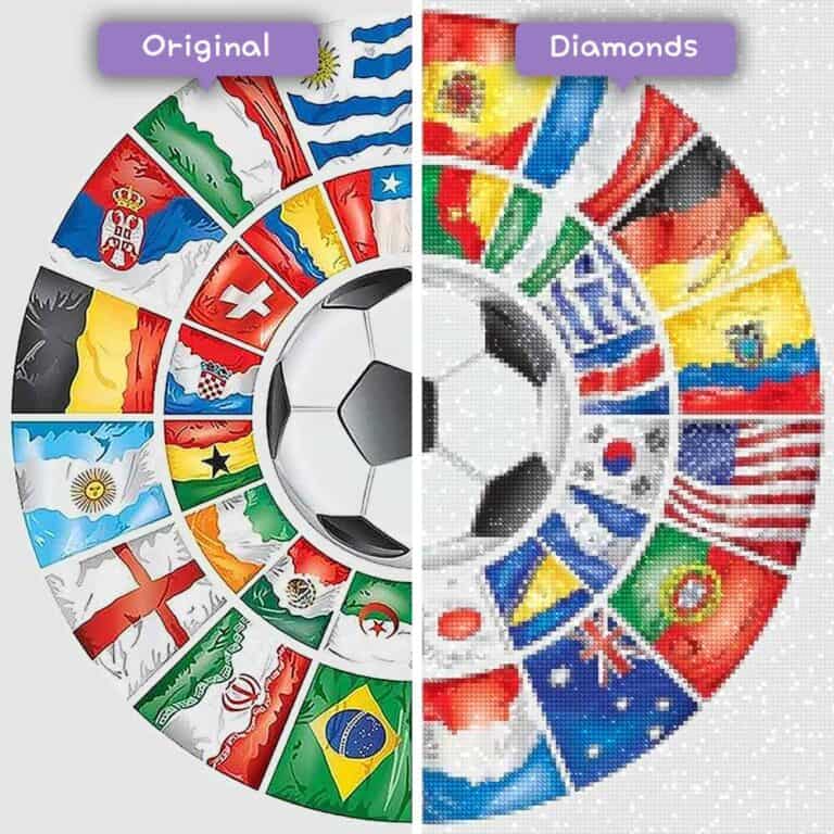 Diamond Painting Soccer Ball And Flags – Diamonds Wizard | The Best ...