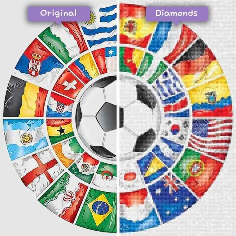 Diamond Painting Soccer Ball And Flags – Diamonds Wizard | The Best ...