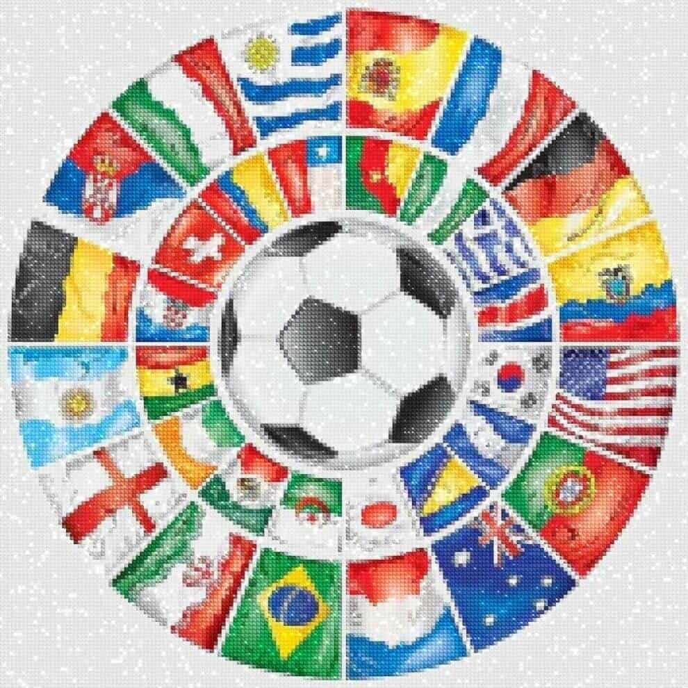 Diamond Painting Soccer Ball And Flags – Diamonds Wizard | The Best ...