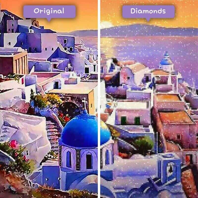 Diamond Painting Sunset In Santorini – Diamonds Wizard | The Best ...