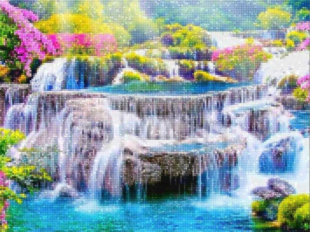 Diamond Painting Waterfall River – Diamonds Wizard | The Best Diamond ...