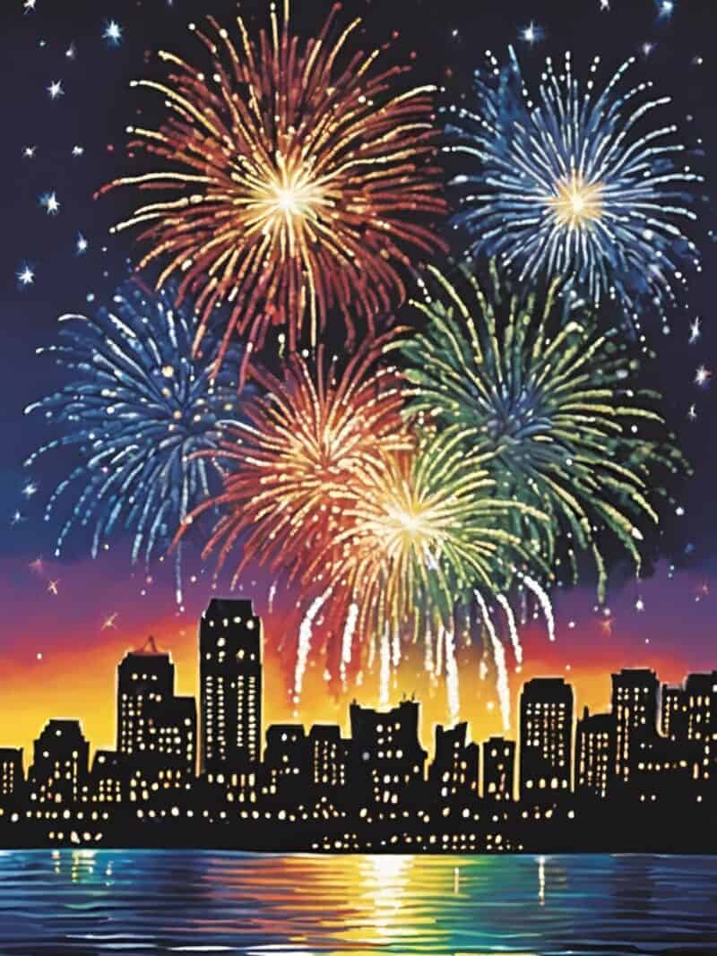 Diamond Painting Midnight Fireworks Extravaganza – Diamonds Wizard ...