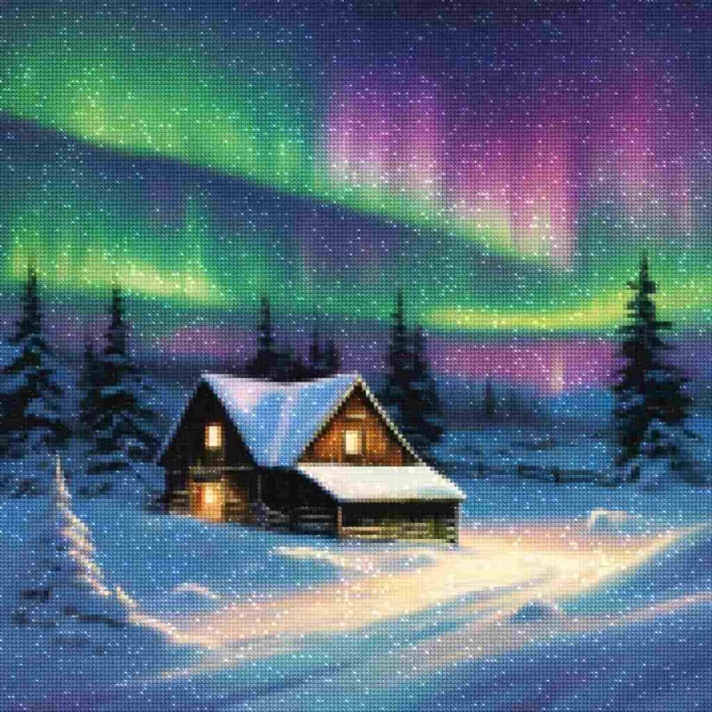 Diamond Painting Breathtaking Winter Night – Diamonds Wizard | The Best ...