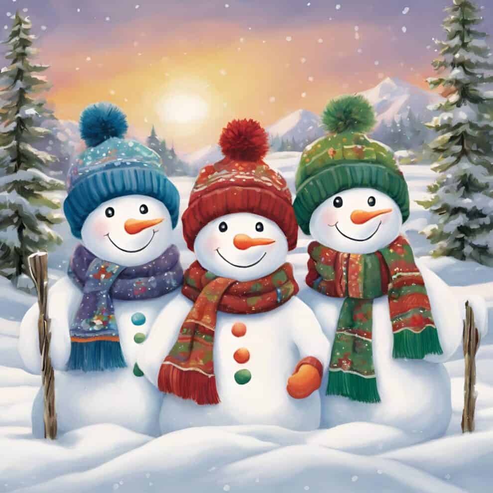 Diamond Painting Snowman Family Holiday Portrait – Diamonds Wizard ...